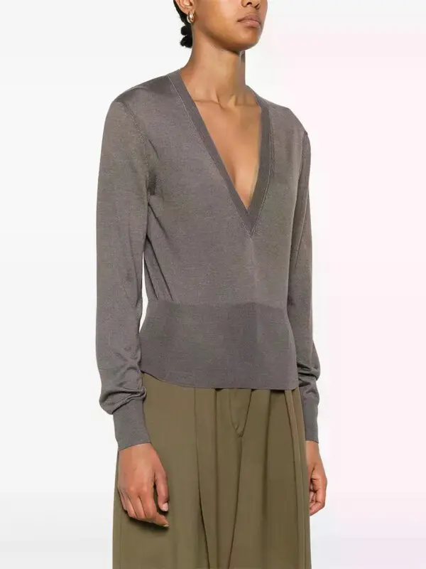 Fendi V-neck Cashmere Blend T-shirt
