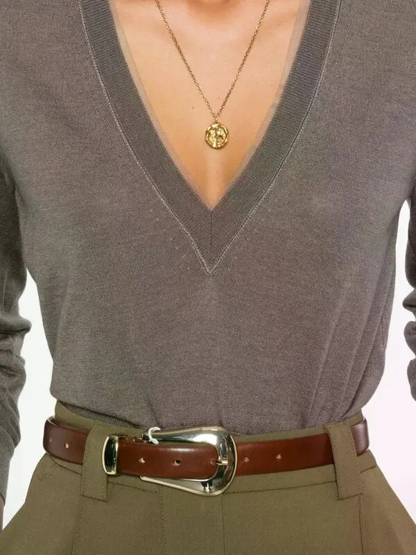 Fendi V-neck Cashmere Blend T-shirt