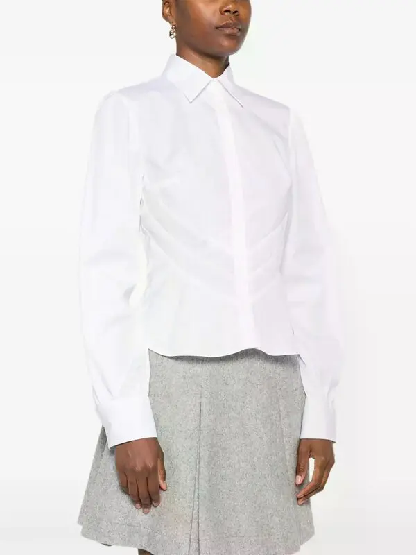 Ermanno Scervino Ruched-panel Collared Shirt