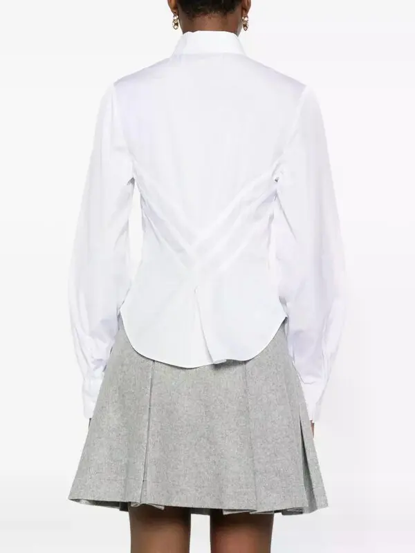 Ermanno Scervino Ruched-panel Collared Shirt