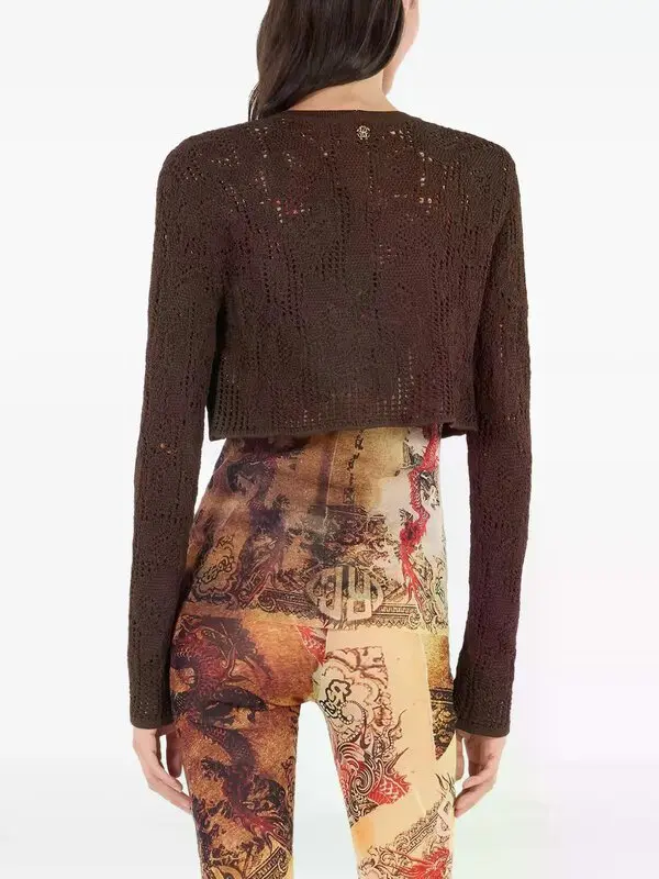 Roberto Cavalli Crochet Tie-front Cardigan