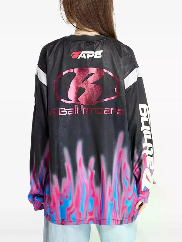 A BATHING APE Flame-pattern Long-sleeve T-shirt