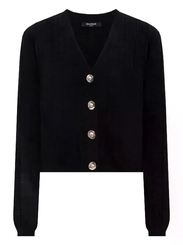 Balmain V-neck Buttoned Cardigan - Black