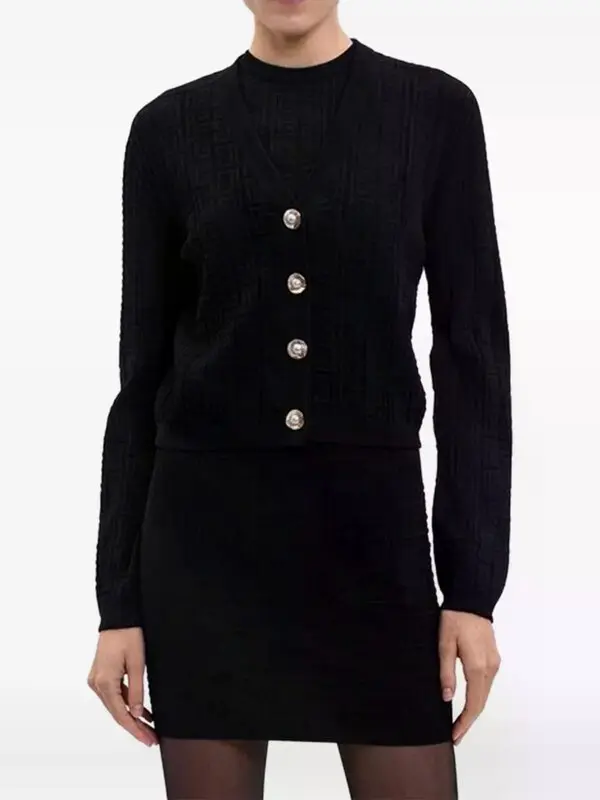 Balmain V-neck Buttoned Cardigan - Black
