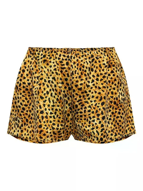 Versace Leopard-print Silk Shorts