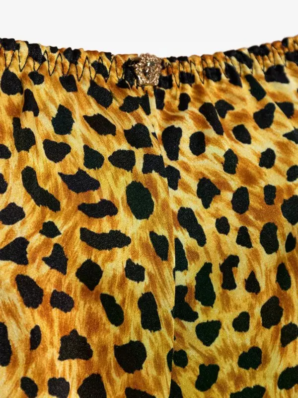 Versace Leopard-print Silk Shorts