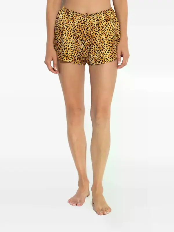 Versace Leopard-print Silk Shorts