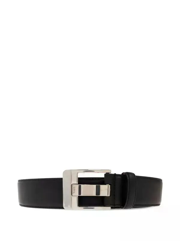 TOD'S Leather Buckle Belt - Black