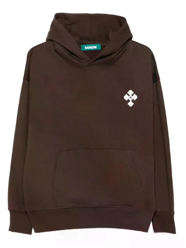 BARROW Cross-logo Print Hoodie