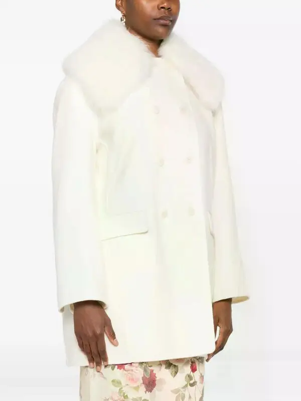 Ermanno Scervino Shearling-trim Double-breasted Coat