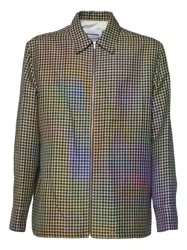 JIL SANDER Gingham-pattern Zip-up Shirt