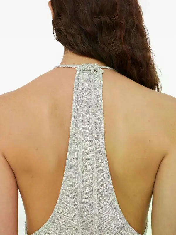 Christopher Esber Metallic-detail Halterneck Top
