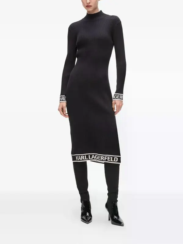 Karl Lagerfeld Ribbed Knit Midi Dress