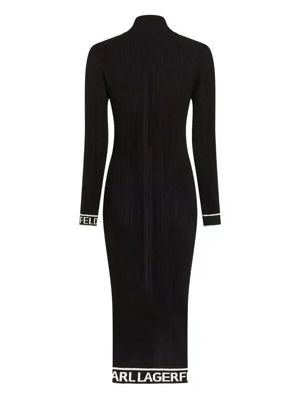 Karl Lagerfeld Ribbed Knit Midi Dress