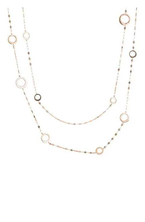 Lana Jewelry 14k Gold Double Strand Circle Necklace - Rose