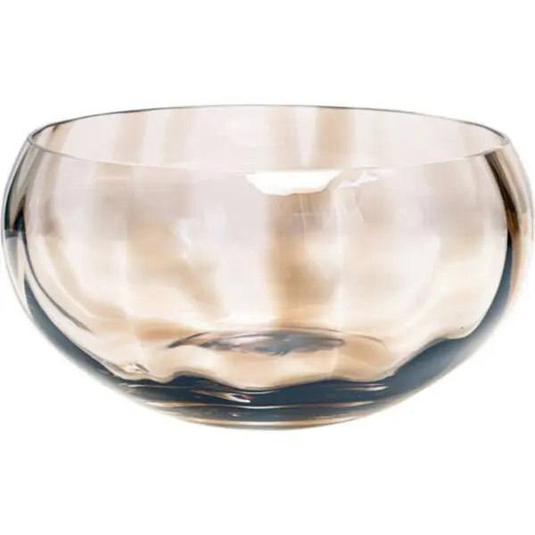 VIETRI Bolla Pleated Glass Centerpiece Bowl - Brown