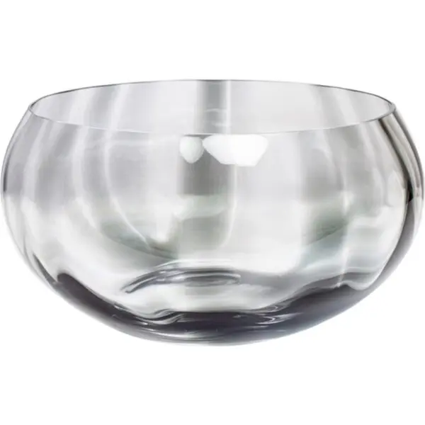 VIETRI Bolla Pleated Glass Centerpiece Bowl - Grey