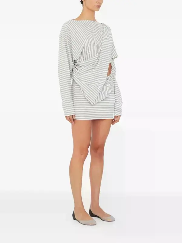 Christopher Esber Alba Draped Striped Mini Dress