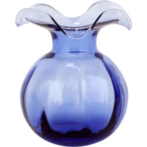 VIETRI Hibiscus Glass Indigo Bud Vase - Dark Purple