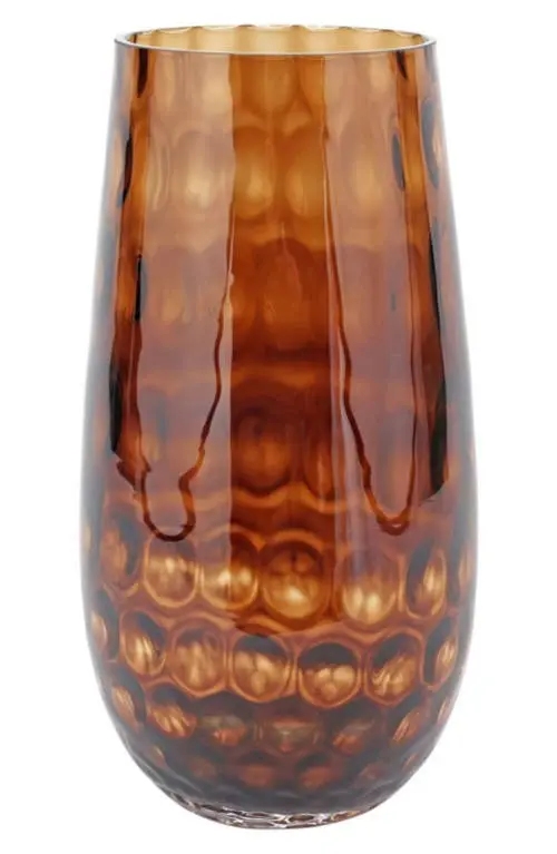 VIETRI Bolla Pebbled Glass Medium Vase - Brown