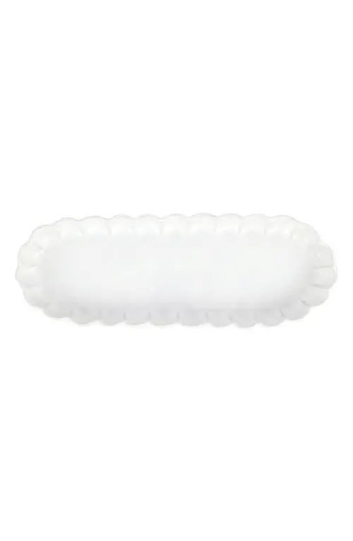 VIETRI Incanto Ruffle Oval Tray - White