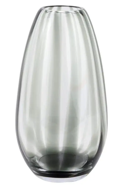 VIETRI Bolla Pleated Glass Medium Vase - Grey