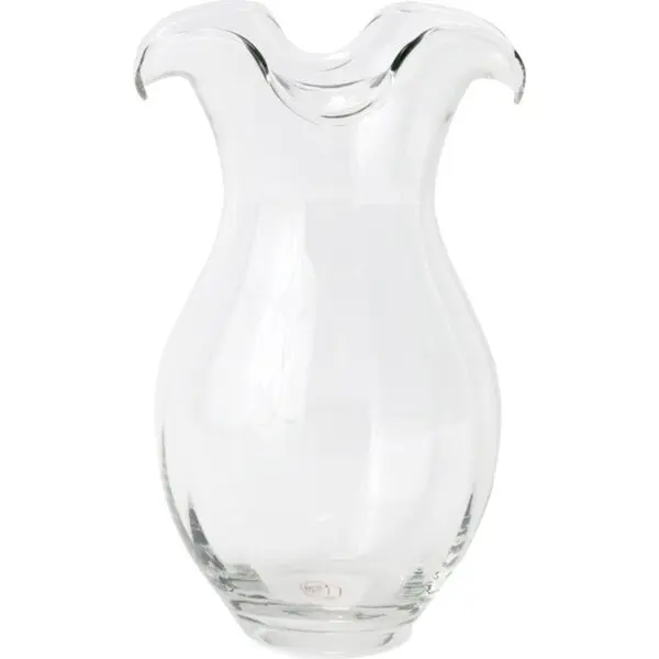 VIETRI Hibiscus Medium Fluted Glass Vase - No Color