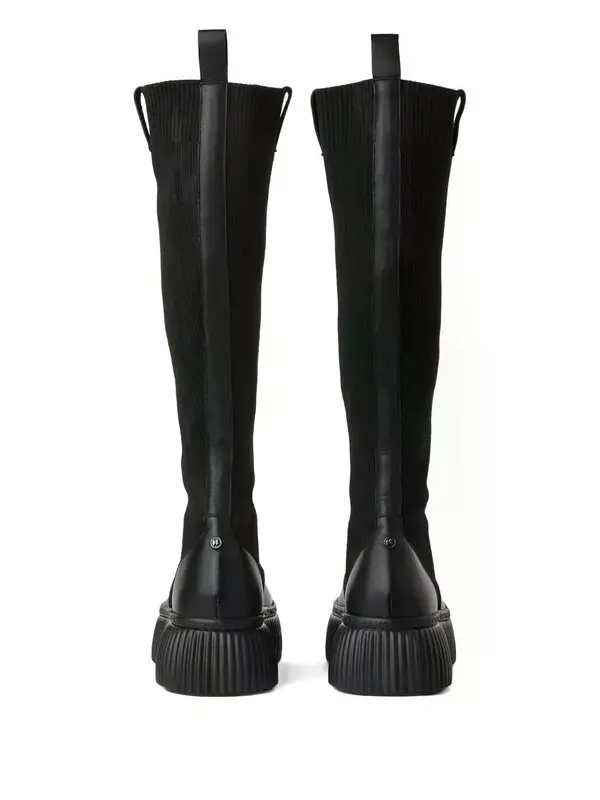 Karl Lagerfeld Lace-up Ribbed-knit Boots