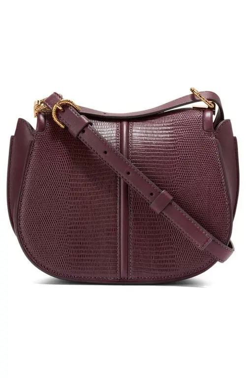 Cole Haan Celenea Saddle Bag - Black Garnet Lizard
