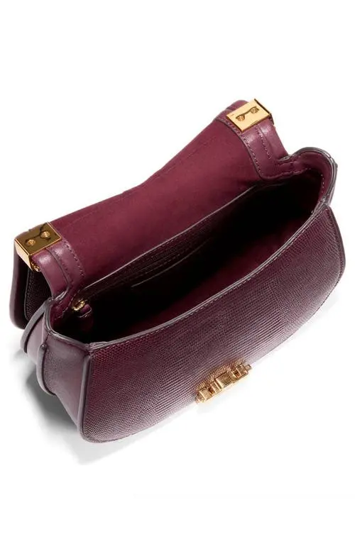 Cole Haan Celenea Saddle Bag - Black Garnet Lizard