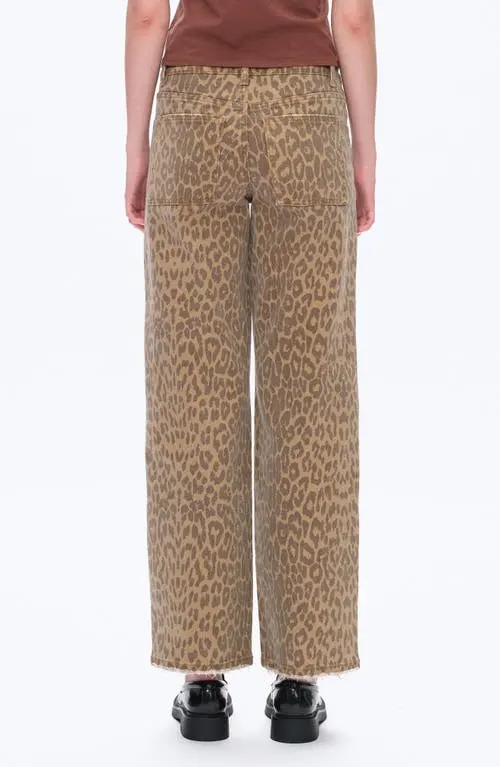 BAYEAS High-waist Straight Leg Print Jeans - Leopard