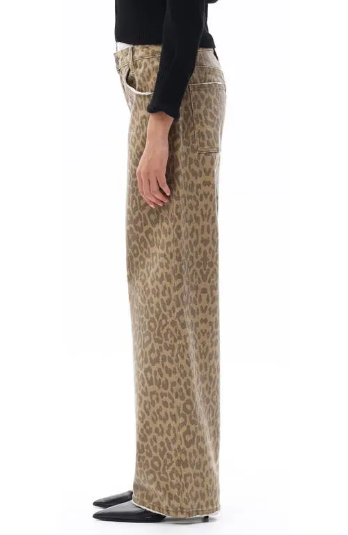 BAYEAS High-waist Wide-leg Jeans - Leopard
