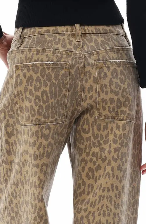 BAYEAS High-waist Wide-leg Jeans - Leopard