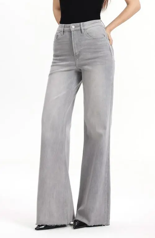 BAYEAS Super High-waist Wide-leg Jeans - Stone Gray