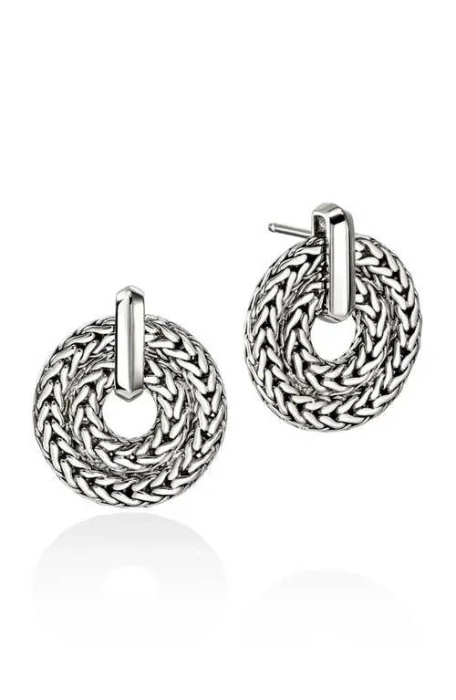 John Hardy Icon Link Frontal Hoop Earrings - Silver