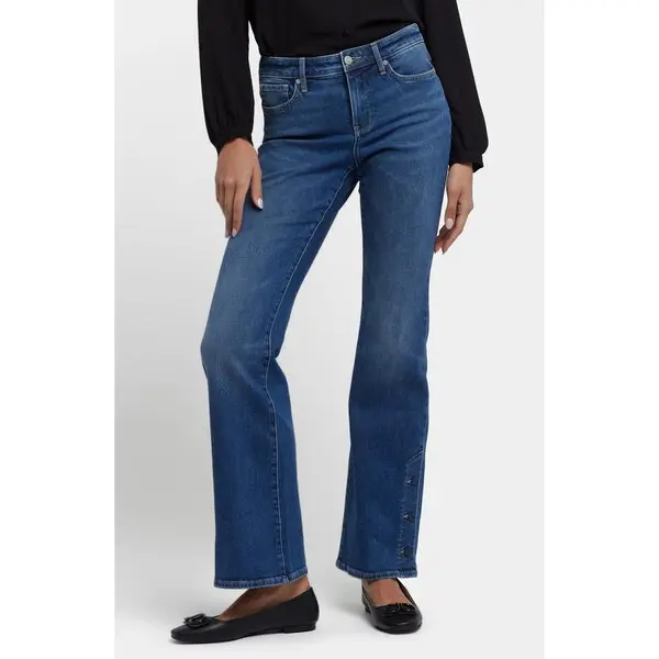 NYDJ Ava Flare Leg Jeans With Side Placket Hem