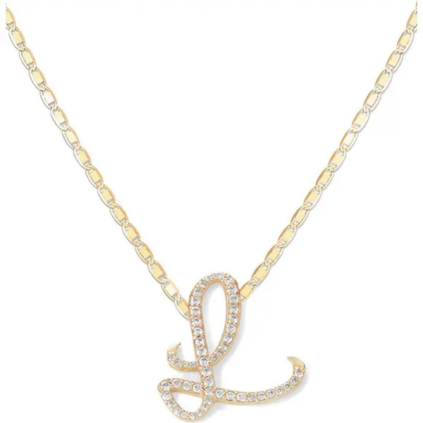 Lana Jewelry Malibu 14k & Diamond Initial Pendant Necklace - 14k White Gold - S