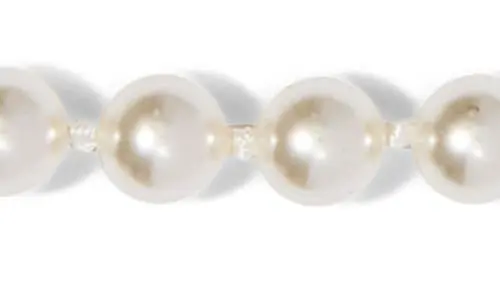 Nadri Poppy Twist Ring Faux Pearl Necklace - Gold
