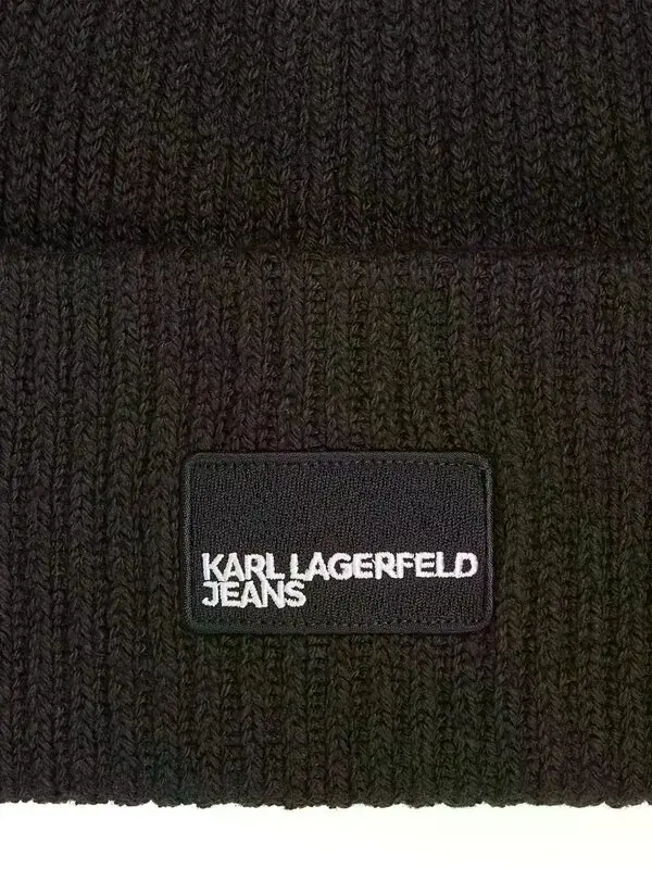 Karl Lagerfeld Logo-patch Ribbed Beanie