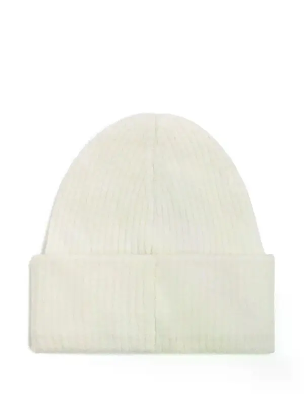Karl Lagerfeld Logo-patch Ribbed Beanie - Neutrals