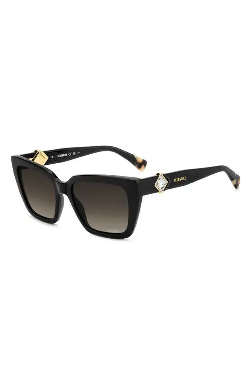 Missoni 54mm Embellished Square Sunglasses - Black/brown Sf
