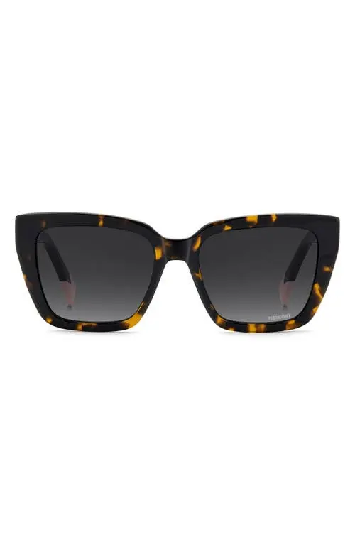 Missoni 54mm Embellished Square Sunglasses - Havana/dark Grey Sf