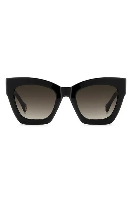 Carolina Herrera 52mm Gradient Cat Eye Sunglasses - Black Marble/brown Sf