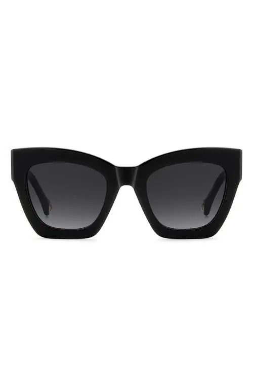 Carolina Herrera 52mm Gradient Cat Eye Sunglasses - Black/dark Grey Sf