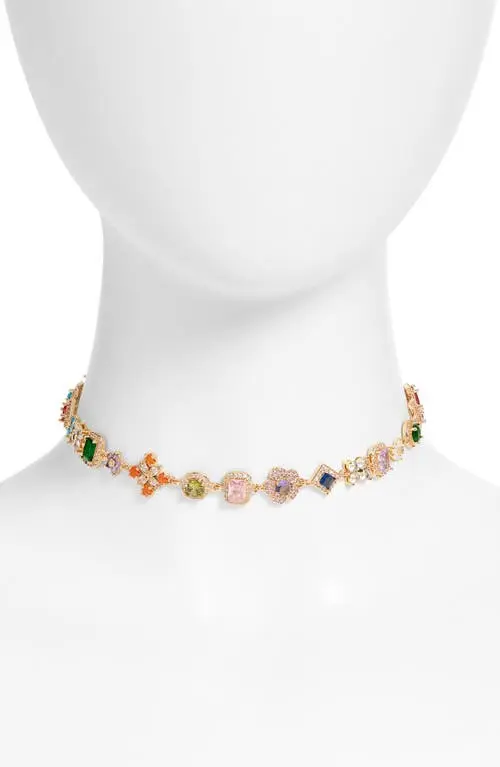 VIDAKUSH Organized Chaos Cubic Zirconia Choker - Gold
