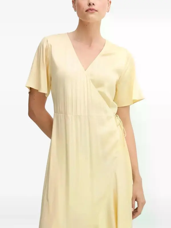 Gant Ruffled-sleeve Asymmetrical Wrap Dress