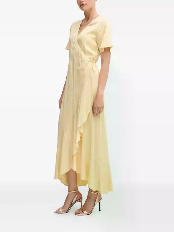 Gant Ruffled-sleeve Asymmetrical Wrap Dress