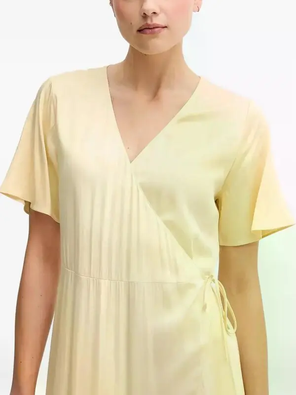 Gant Ruffled-sleeve Asymmetrical Wrap Dress