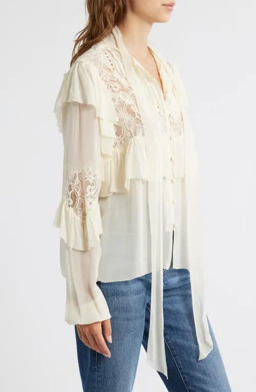 LoveShackFancy Farah Ruffle Detail Button-up Shirt