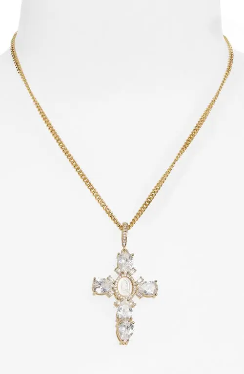 VIDAKUSH Virgin Mary Cross Pearl Necklace